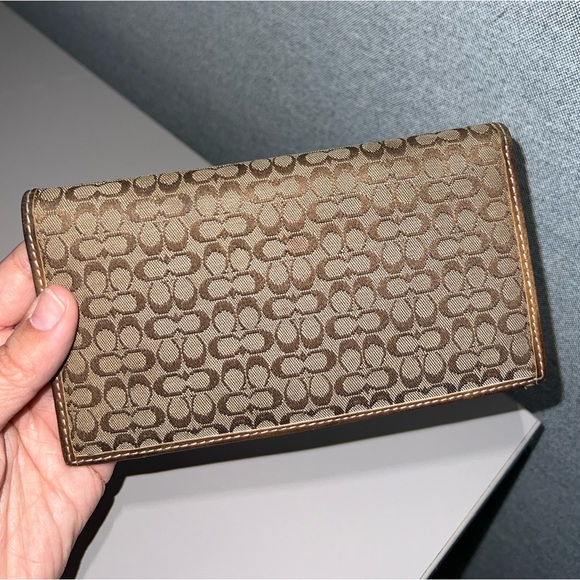 Coach | Bags | Coach Signature Check Book Cover | Poshmark